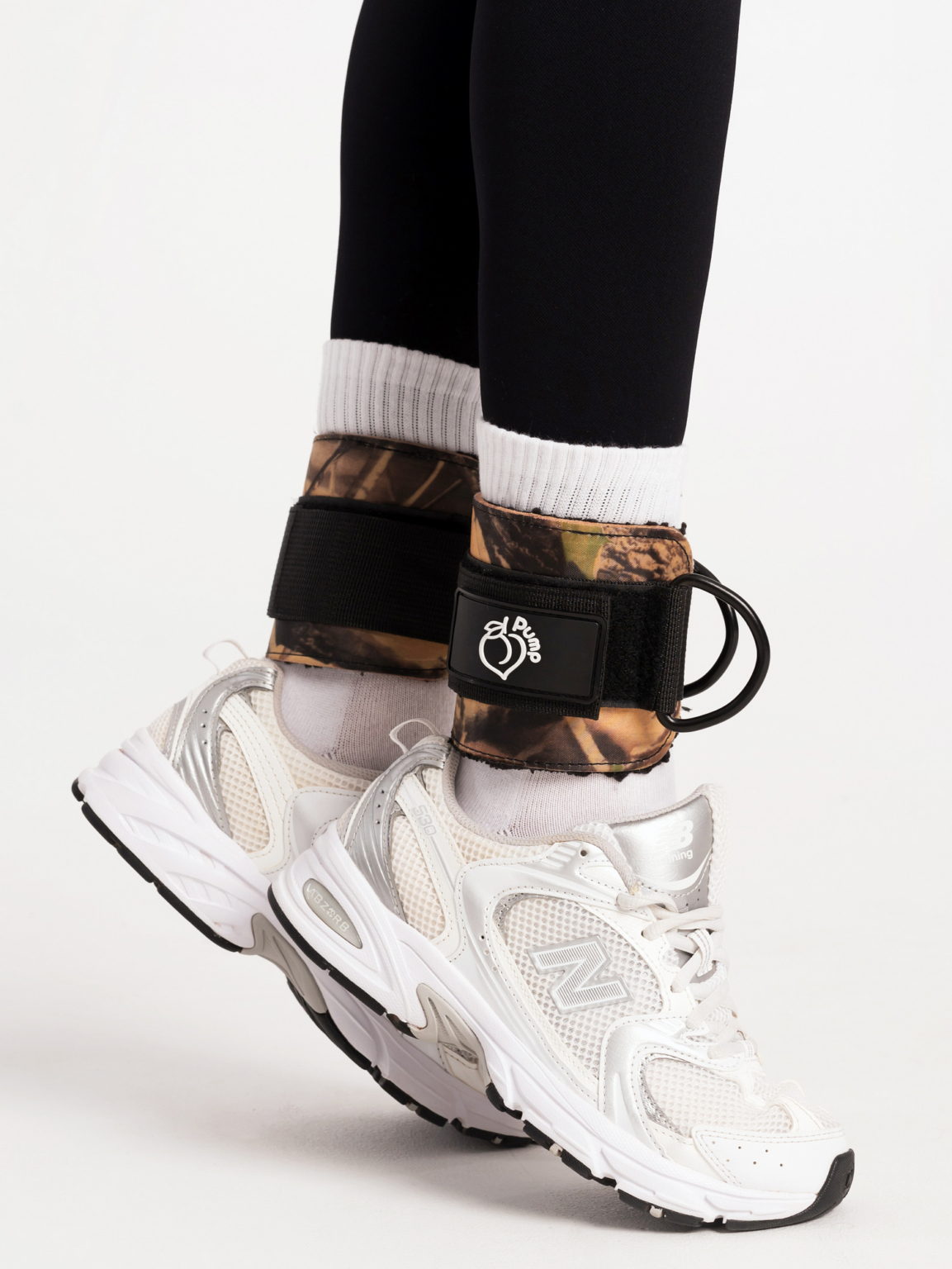 Fitness Ankle Straps for Glutes and Legs Workouts – Earth Print – Peach ...